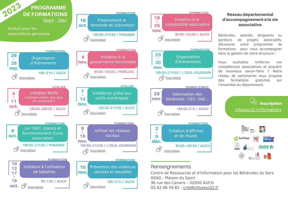 Offre de formations pour les associations - Info'Asso 32
